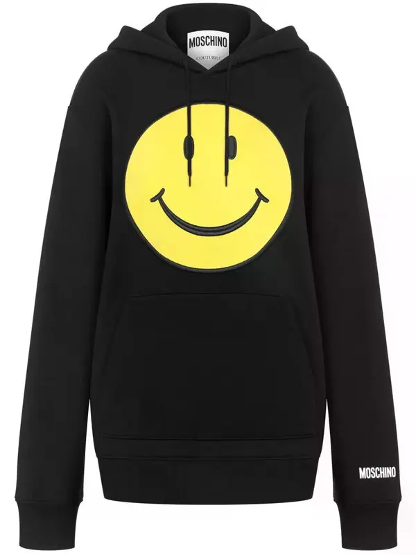 Moschino Smiley Cotton Hoodie - Black