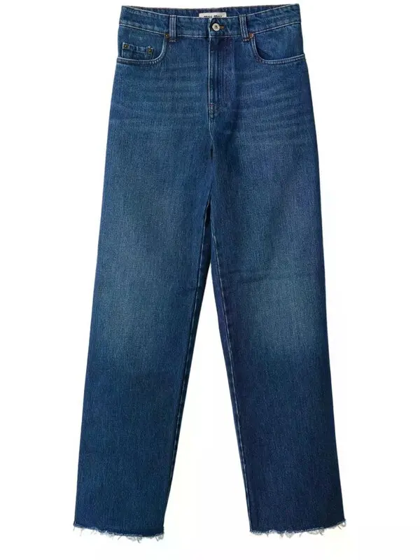 Miu Miu Logo Denim Jeans - Blue