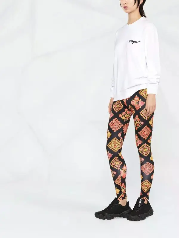 La DoubleJ Floral Check Leggings