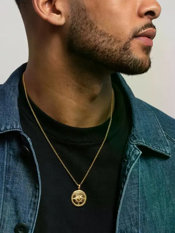 DOWER & HALL True North Talisman Medallion Pendant Necklace - Gold