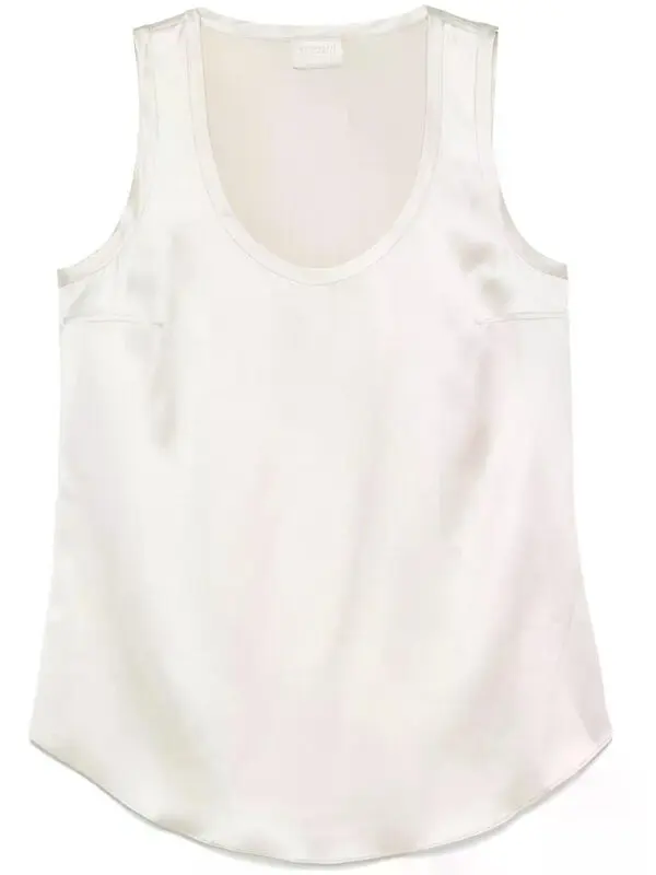 Brunello Cucinelli Satin Sleeveless Top - Grey