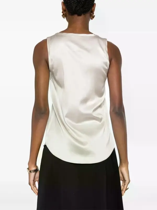 Brunello Cucinelli Satin Sleeveless Top - Grey