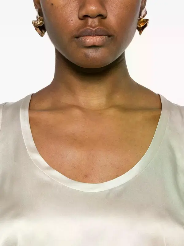 Brunello Cucinelli Satin Sleeveless Top - Grey