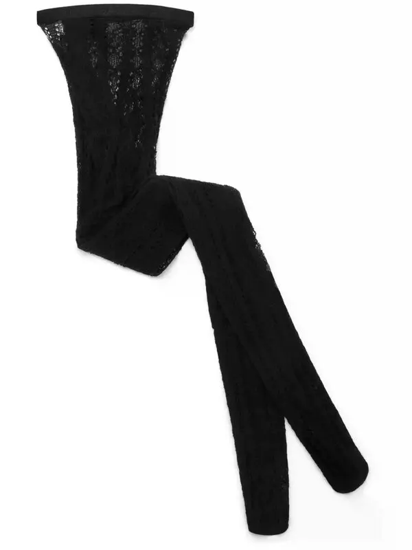 Dolce & Gabbana Openwork Cotton Tights - Black