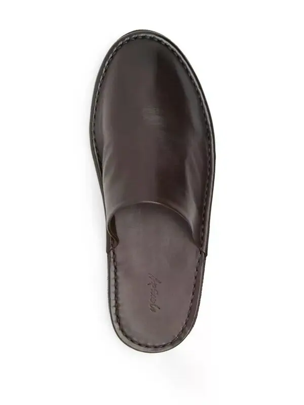 Marsèll Filo Round-toe Leather Mules - Brown
