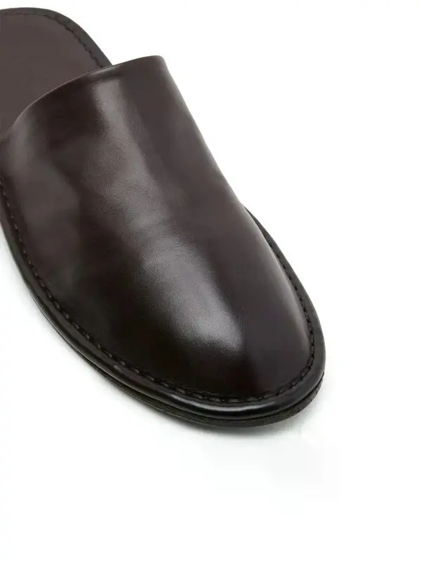 Marsèll Filo Round-toe Leather Mules - Brown