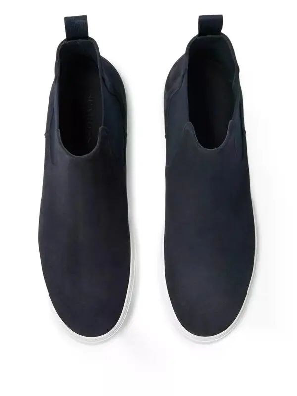 SCAROSSO Leather Slip-on High-top Sneakers - Blue