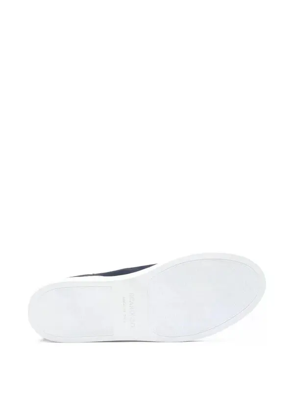 SCAROSSO Leather Slip-on High-top Sneakers - Blue