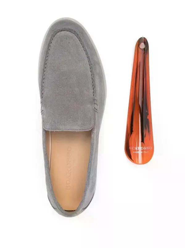 SCAROSSO Ludovica Suede Loafers - Grey