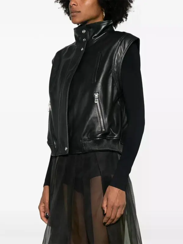 Pinko Leather Biker Gilet