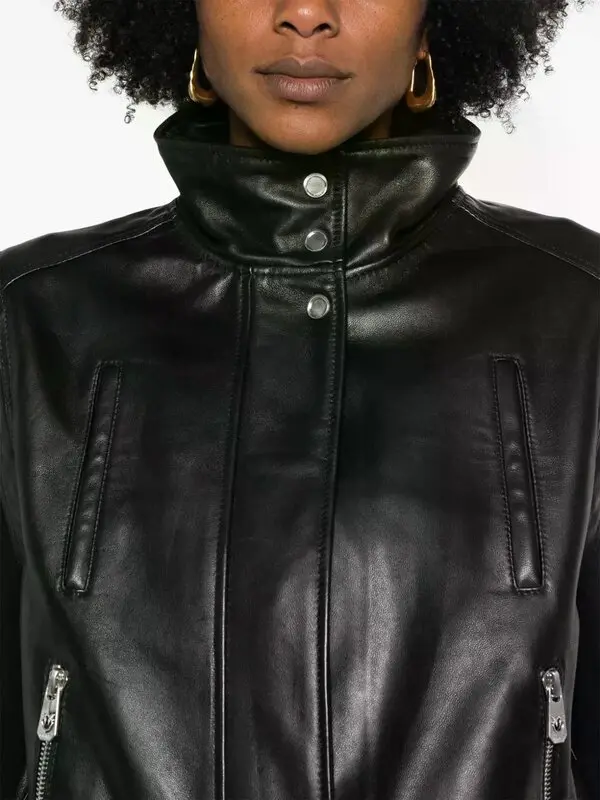 Pinko Leather Biker Gilet