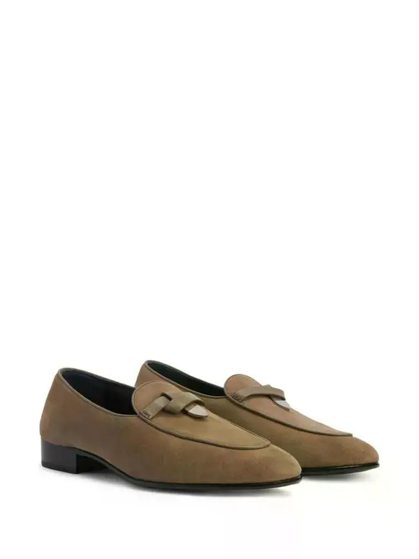 GIUSEPPE ZANOTTI Ewerton Almond-toe Suede Loafers