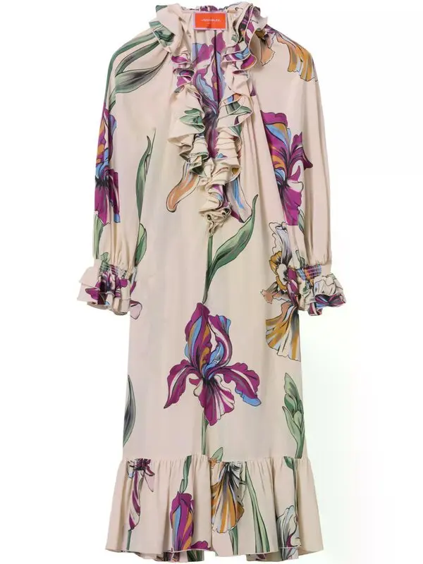 La DoubleJ Jude Floral-print Midi Dress - Neutrals