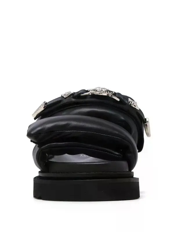 Toga Buckled Leather Sandals - Black