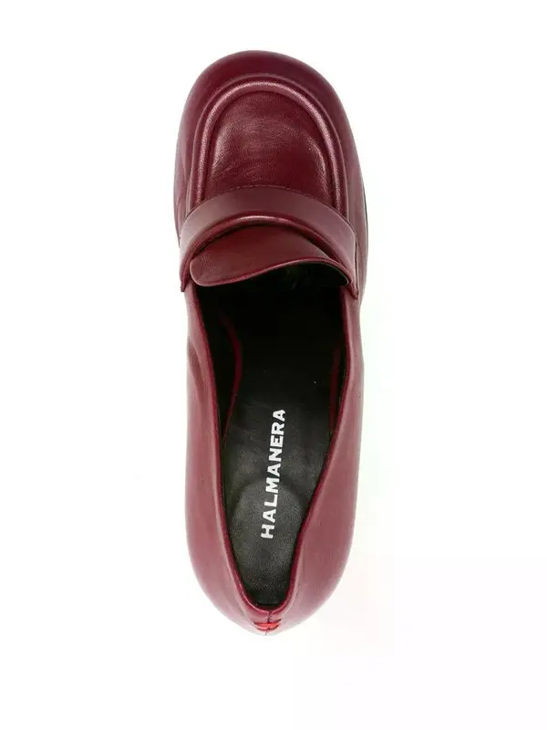 HALMANERA Block-heel 75mm Leather Loafers