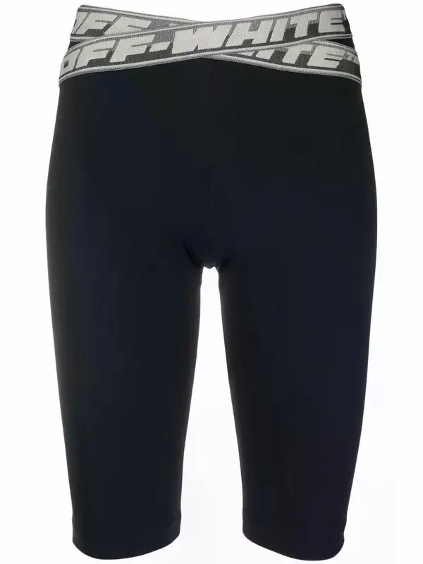 Off-White Athleisure Logo-tape Cycling Shorts - Black