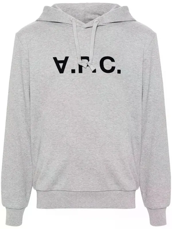 A.p.c. Flocked-logo Cotton Hoodie