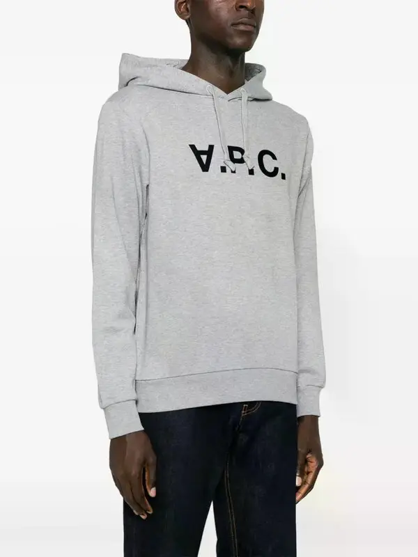 A.p.c. Flocked-logo Cotton Hoodie