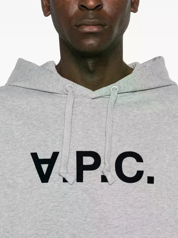 A.p.c. Flocked-logo Cotton Hoodie