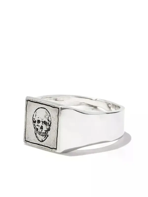 PYRRHA Skull Square Signet Ring - Silver