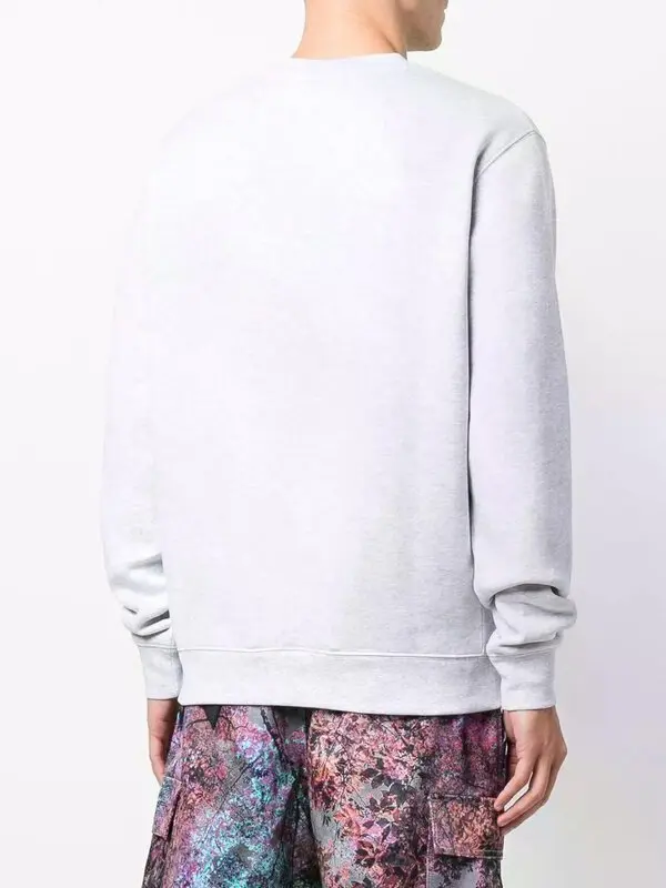 MSGM Logo-print Crew Neck Sweatshirt - Grey