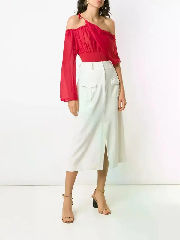 AMIR SLAMA Draped One-shoulder Bodysuit