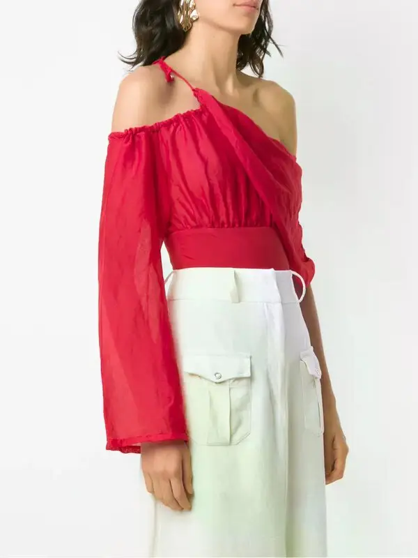 AMIR SLAMA Draped One-shoulder Bodysuit