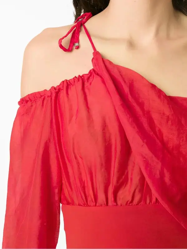 AMIR SLAMA Draped One-shoulder Bodysuit