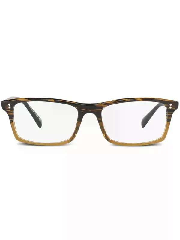 Oliver Spencer Myerson Rectangle Frame Glasses - Brown