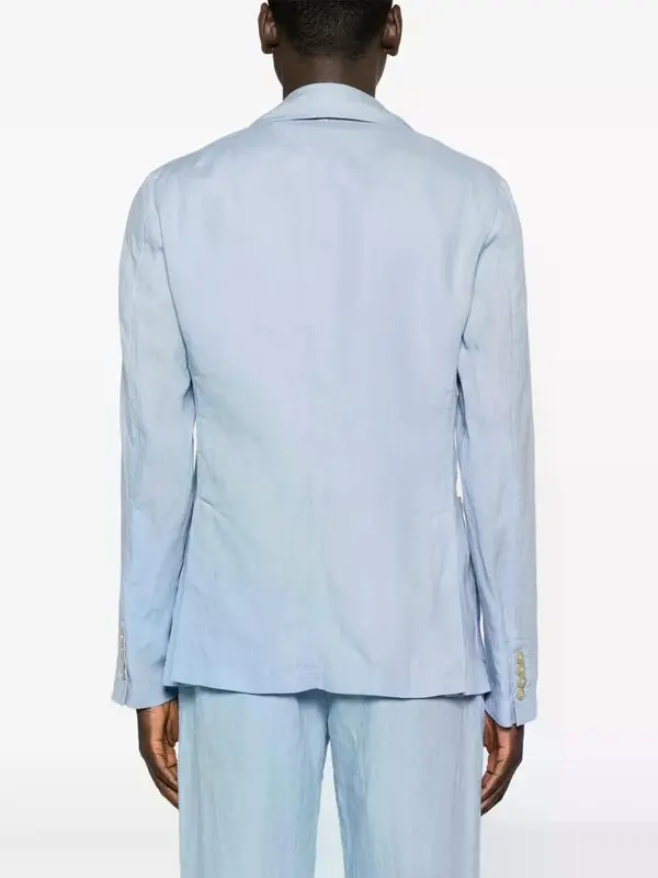 Canali Single-breasted Linen Blazer - Blue