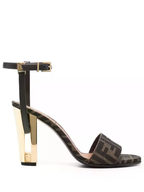 Fendi Zucca Monogram Heeled Sandals