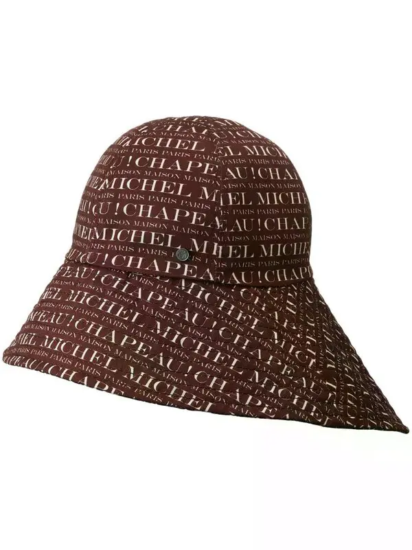 MAISON MICHEL Julianne Logo-print Bucket Hat - Brown