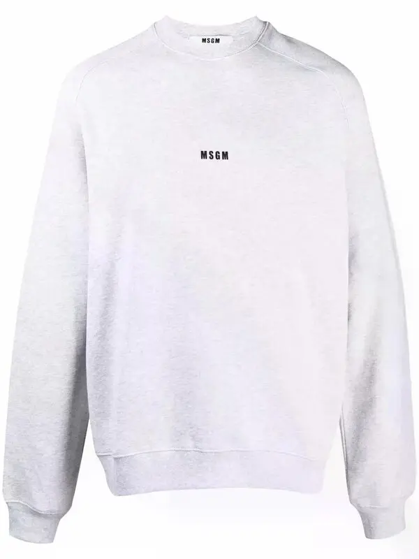 MSGM Logo-print Cotton Sweatshirt - Grey