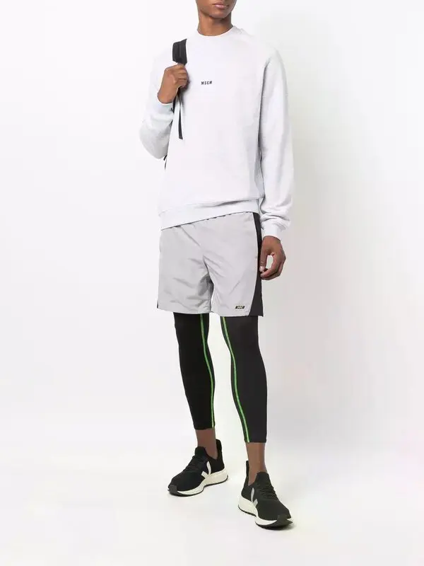 MSGM Logo-print Cotton Sweatshirt - Grey