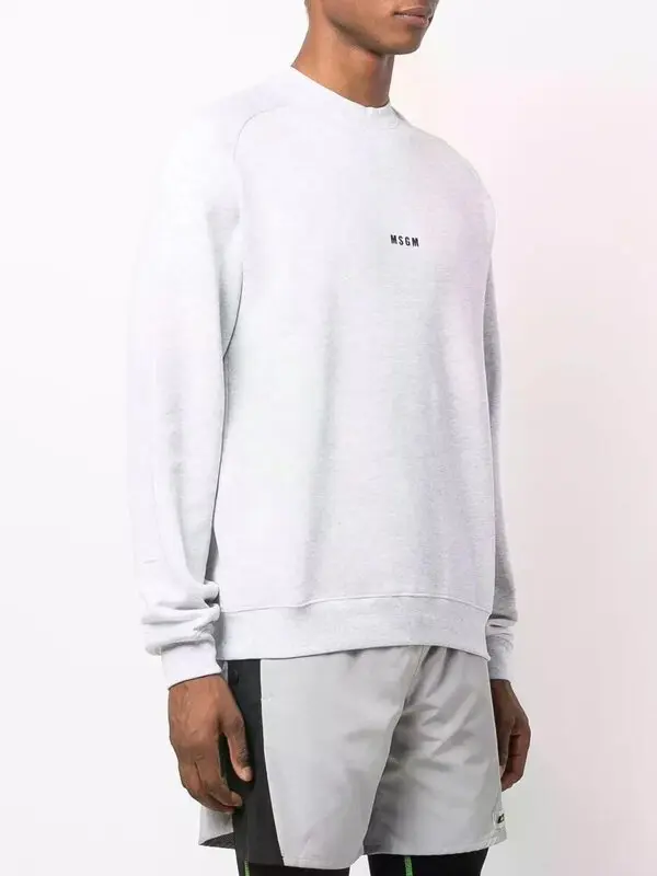 MSGM Logo-print Cotton Sweatshirt - Grey