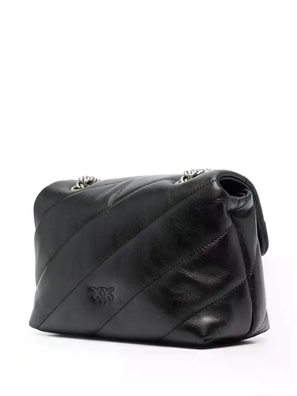 Pinko Small Love Puff Leather Shoulder Bag - Black