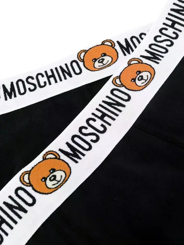 Moschino Teddy Logo Boxers - Black