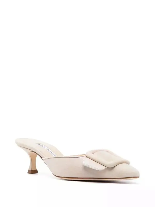 Manolo Blahnik Maysale 50mm Suede Pumps - Neutrals