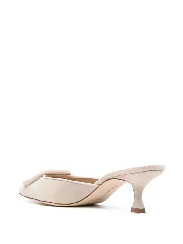 Manolo Blahnik Maysale 50mm Suede Pumps - Neutrals