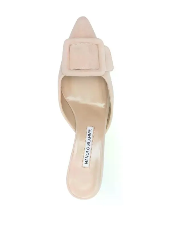 Manolo Blahnik Maysale 50mm Suede Pumps - Neutrals