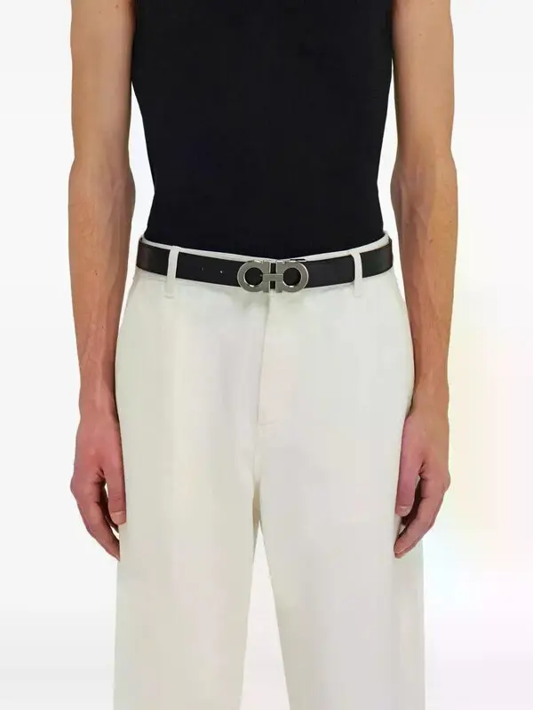 FERRAGAMO Reversible Leather Belt - Black