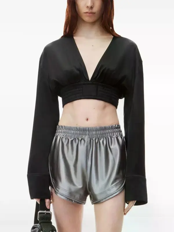Alexander Wang Long-sleeve Cropped Blouse