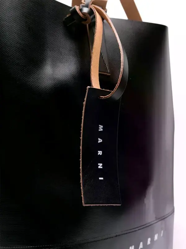 Marni Tribeca Logo-print Faux-leather Tote Bag