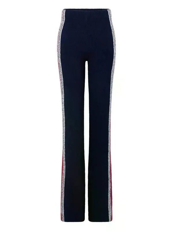 Rabanne Knitted Flared Trousers With Contrasting Stripe Detail