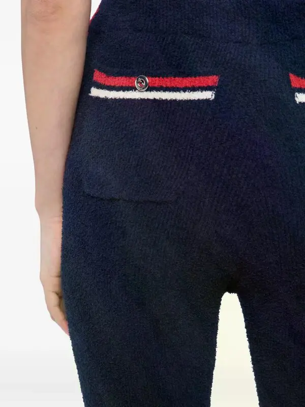 Rabanne Knitted Flared Trousers With Contrasting Stripe Detail