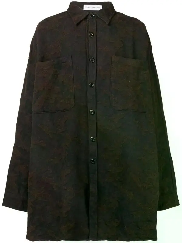 Faith Connexion Oversized Textured Shirt - Brown