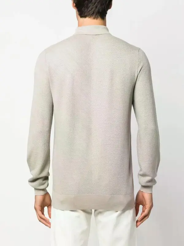 Brioni Long-sleeve Wool Polo Shirt