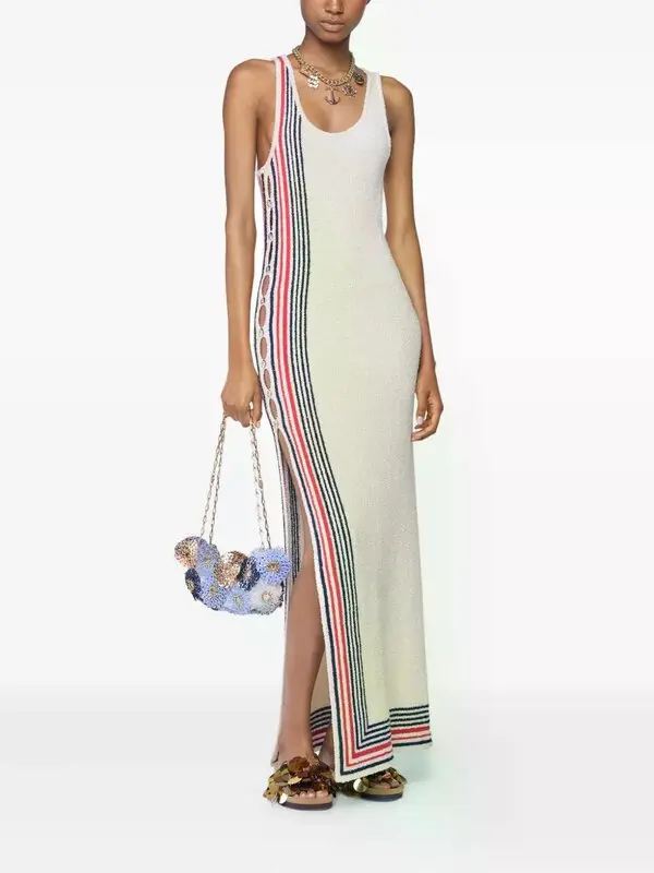 Rabanne Striped Sleeveless Maxi Dress - Neutrals