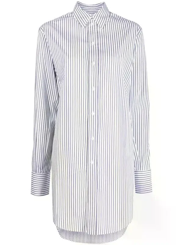 SA SU PHI Striped Silk Shirt Dress