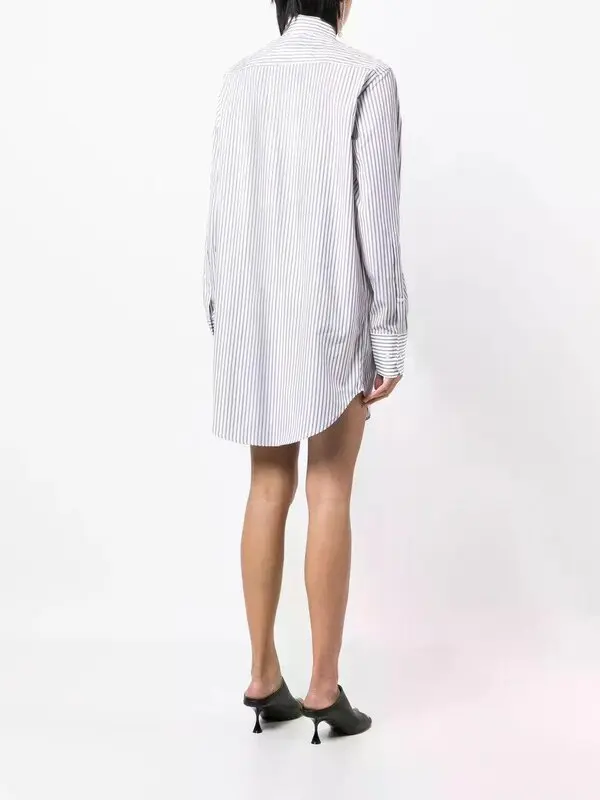 SA SU PHI Striped Silk Shirt Dress